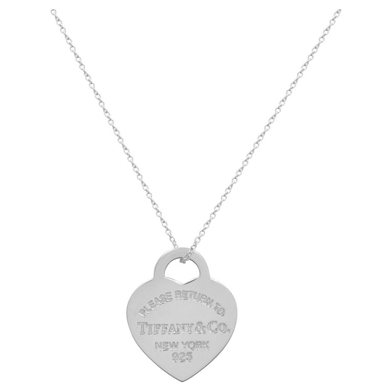 Tiffany and Co. Sterling Silver Return to Tiffany Heart Tag Pendant ...