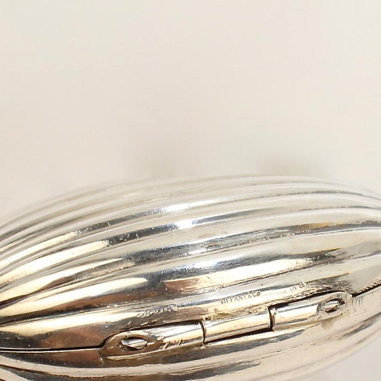 Tiffany and Co. Sterling Silver Ribbed Pill Box from the Mario Buatta ...