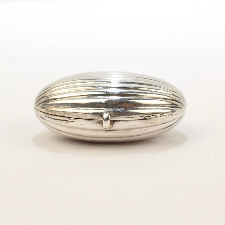 Tiffany and Co. Sterling Silver Ribbed Pill Box from the Mario Buatta ...