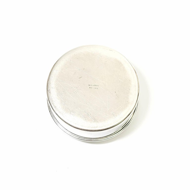 Tiffany and Co. Sterling Silver Small Round Jewelry Trinket Box at 1stDibs