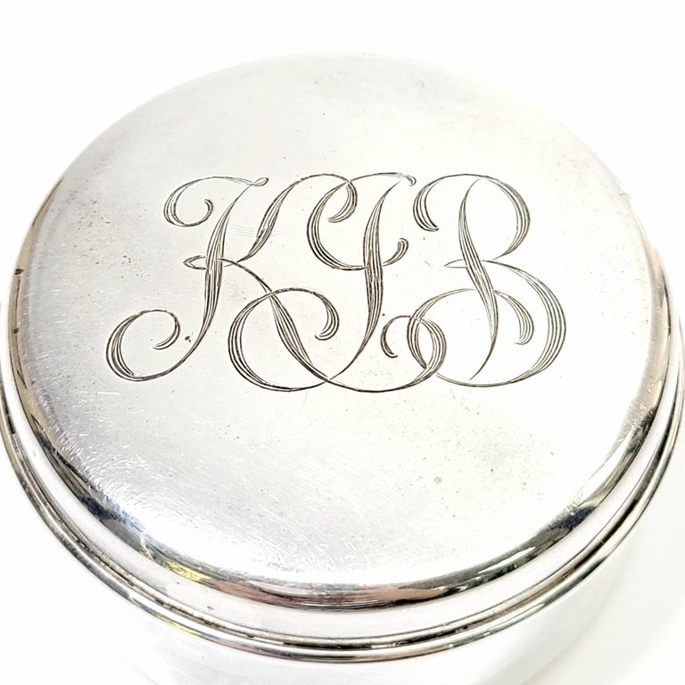 Tiffany and Co. Sterling Silver Small Round Jewelry Trinket Box at 1stDibs