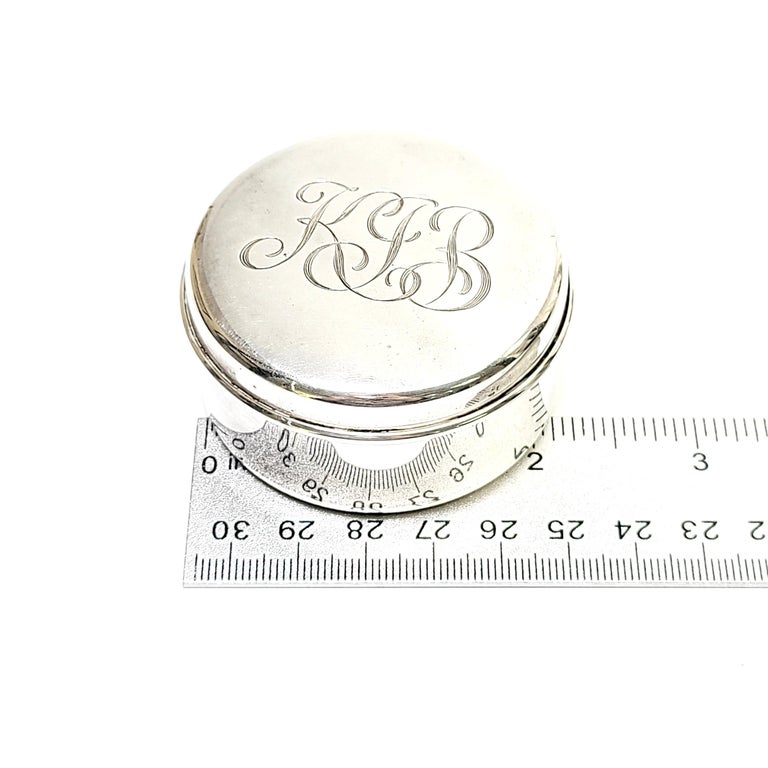 Tiffany and Co. Sterling Silver Small Round Jewelry Trinket Box at 1stDibs