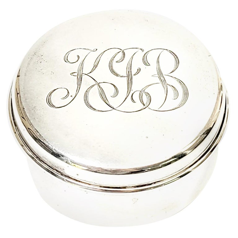 Tiffany and Co. Sterling Silver Small Round Jewelry Trinket Box at 1stDibs