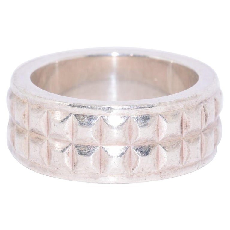 Tiffany and Co. Sterling Silver Studded Band Ring at 1stDibs