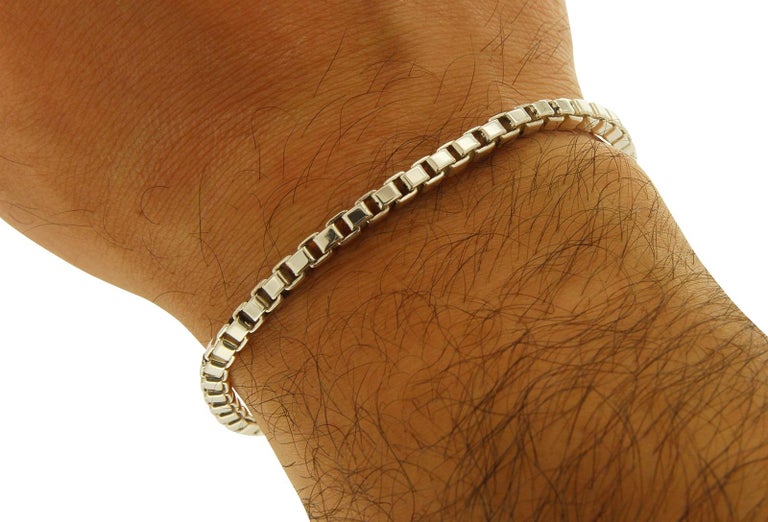 Tiffany and Co. Sterling Silver Venetian Box Chain Link Bracelet For ...