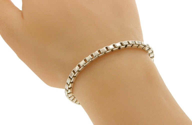 Tiffany and Co. Sterling Silver Venetian Box Chain Link Bracelet For ...