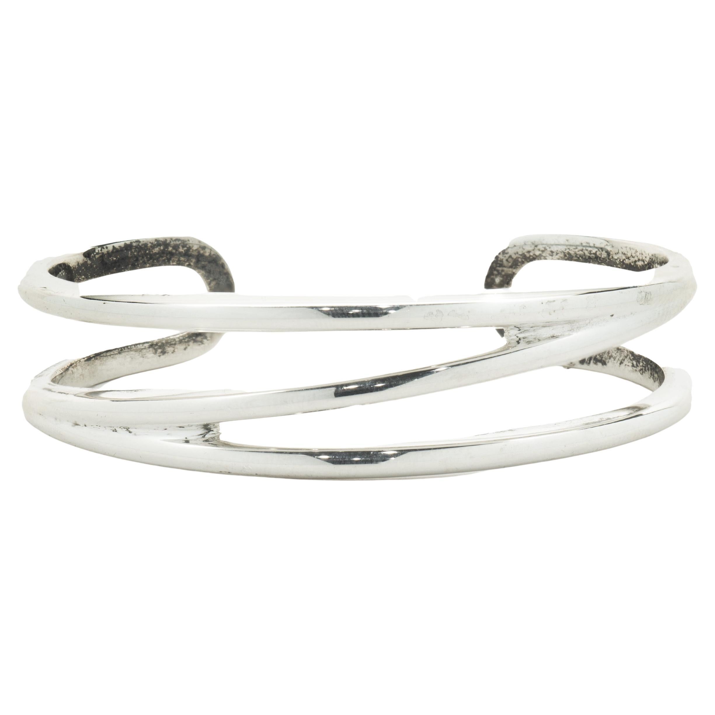 Tiffany and Co. Peretti Silver Bone Cuff Bracelet at 1stDibs