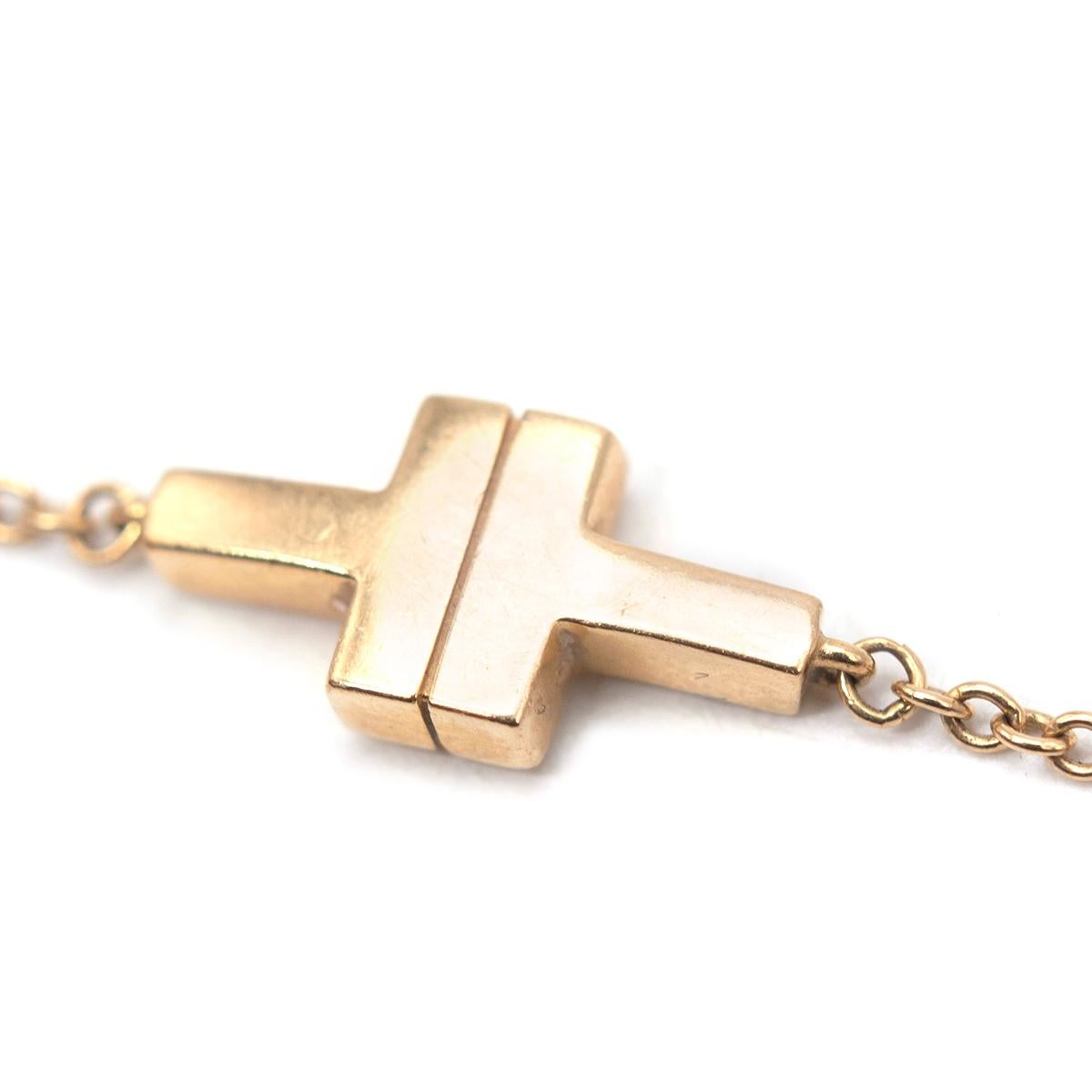 Tiffany and Co. T Collection 18k Gold Single Chain Bracelet at 1stDibs ...