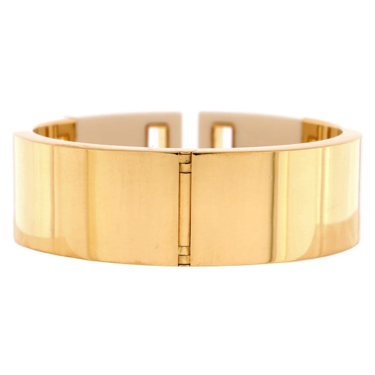 Tiffany and Co. T Cut-Out Cuff Bracelet 18k Yellow Gold and Ceramic For ...