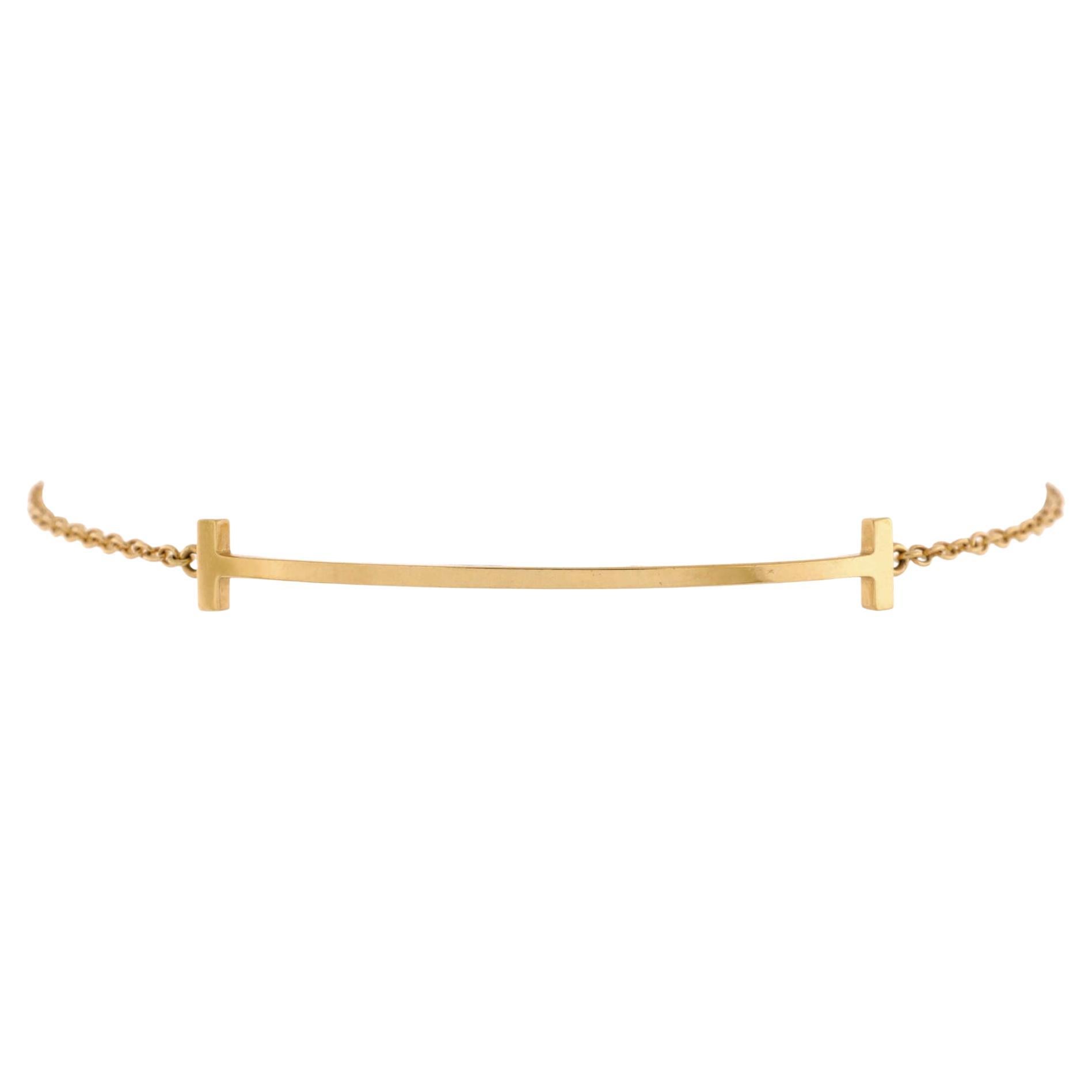 Tiffany and Co. Tiffany T Smile Bracelet 18k Rose Gold and Diamond at ...