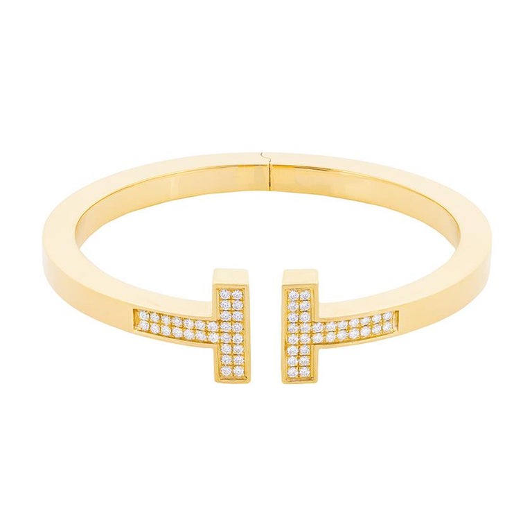 Tiffany and Co. ‘T Square’ Diamond Bangle For Sale at 1stdibs