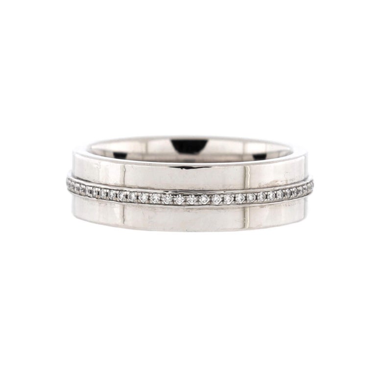 Tiffany and Co. T Two Ring 18k White Gold and Diamonds Wide For Sale at 1stDibs