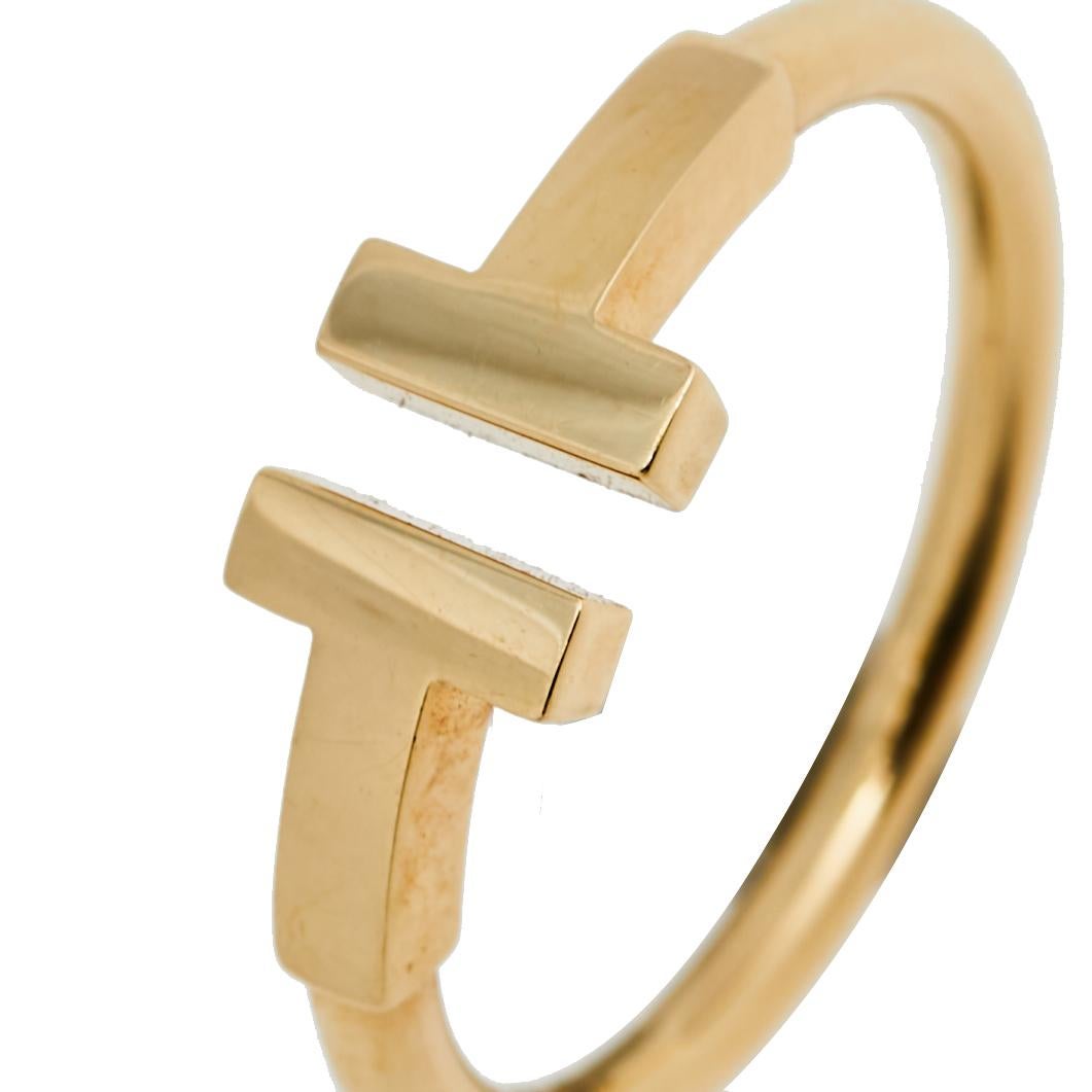 Tiffany and Co. T Wire 18K Yellow Gold Band Ring 49 at 1stDibs | gold t ...
