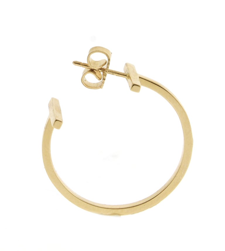 Tiffany and Co. T Wire Hoop Earrings at 1stDibs | tiffany t hoop earrings