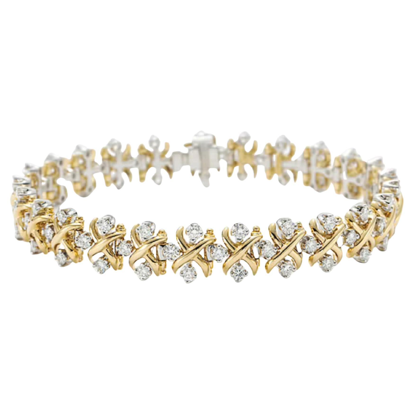 Tiffany And Co Art Deco Diamond Platinum Tennis Bracelet For Sale At