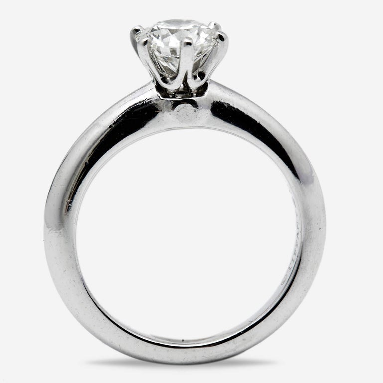 Tiffany and Co. The Tiffany Setting Diamond 0.70 ct Platinum Solitaire ...