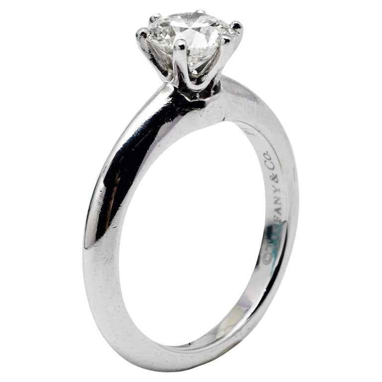 Tiffany and Co. The Tiffany Setting Diamond 0.70 ct Platinum Solitaire ...