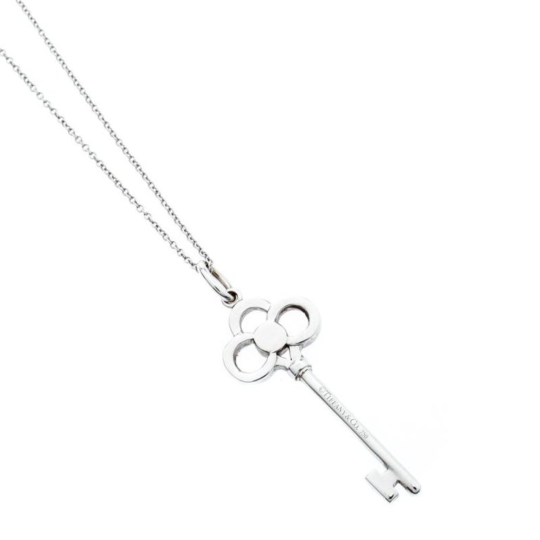 Tiffany and Co. Tiffany Keys Crown Key White Gold and Diamonds Necklace ...