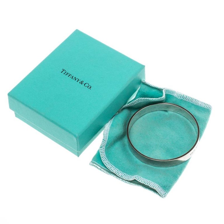 Tiffany and Co. Tiffany Locks Diamond and Silver Bangle Bracelet 18cm ...