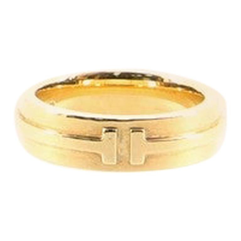 Tiffany and Co. Tiffany T Ring 18 Karat Yellow Gold Wide at 1stDibs