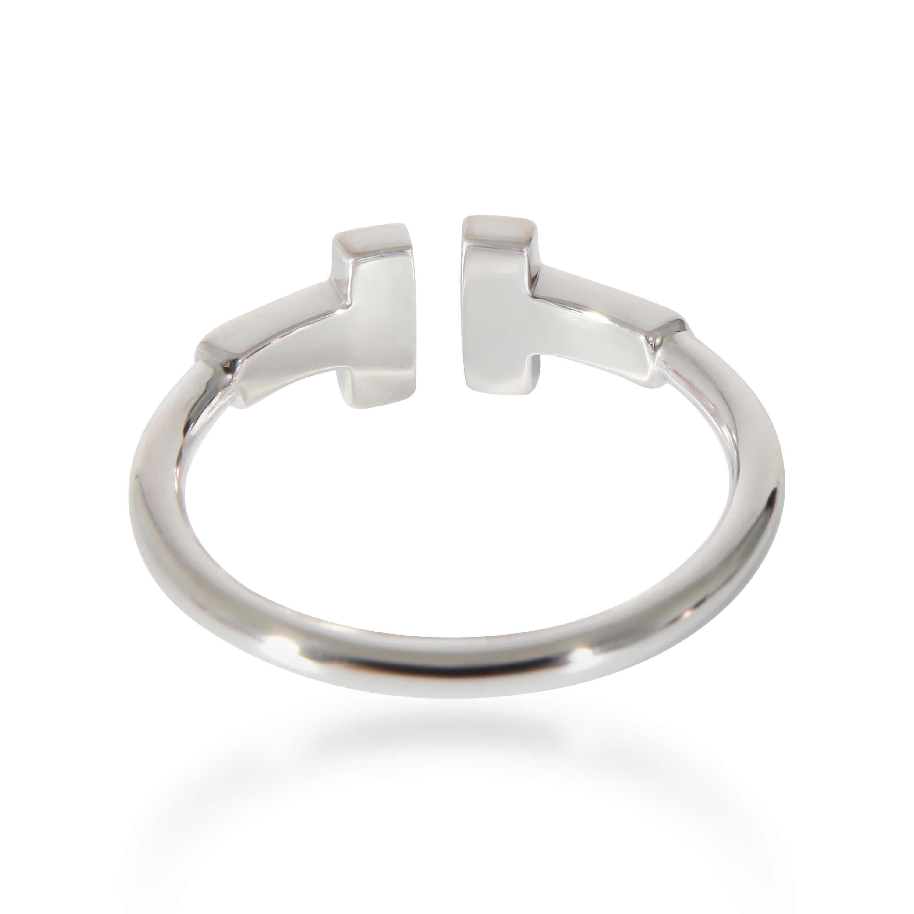 Tiffany and Co. Tiffany T Ring in 18K White Gold 0.13 CTW For Sale at ...