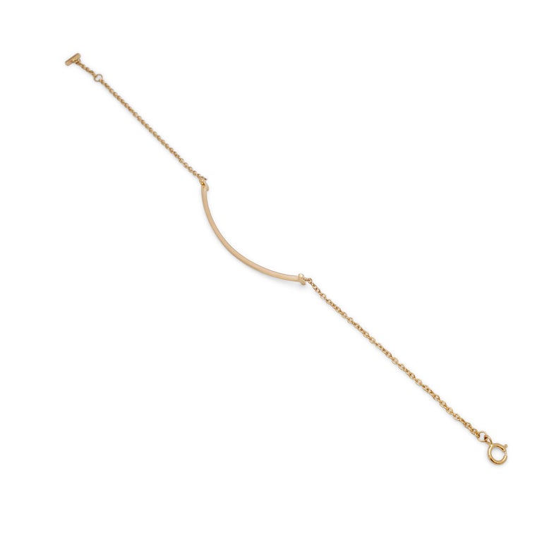 Tiffany and Co. Tiffany T 'Smile' Rose Gold Bracelet For Sale at 1stDibs
