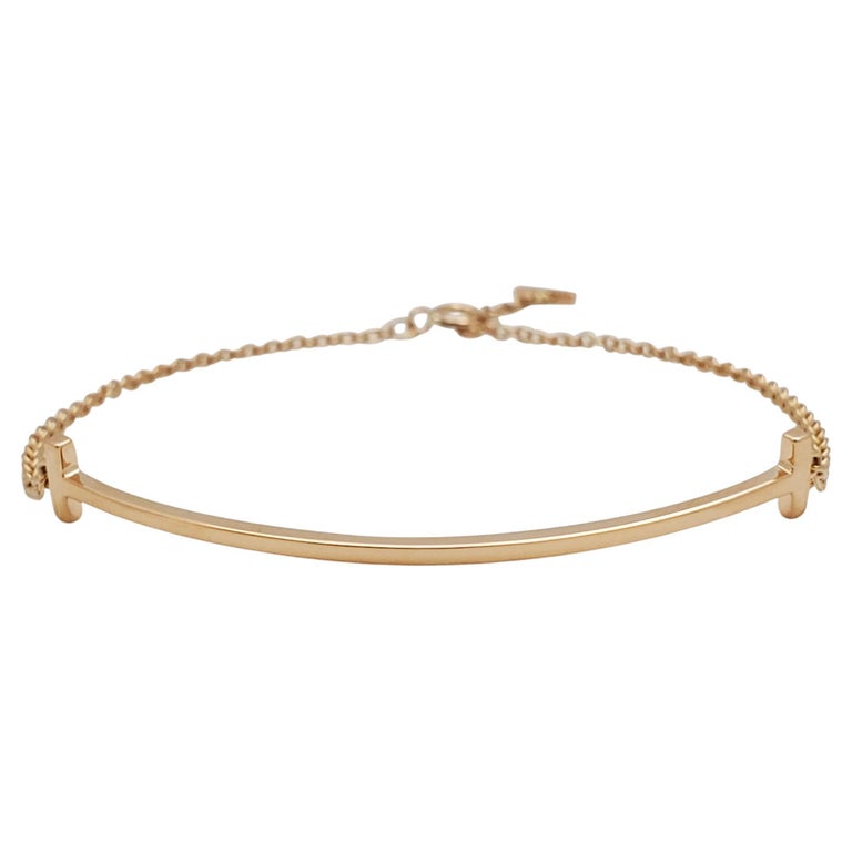 Tiffany and Co. Tiffany T 'Smile' Rose Gold Bracelet For Sale at 1stDibs