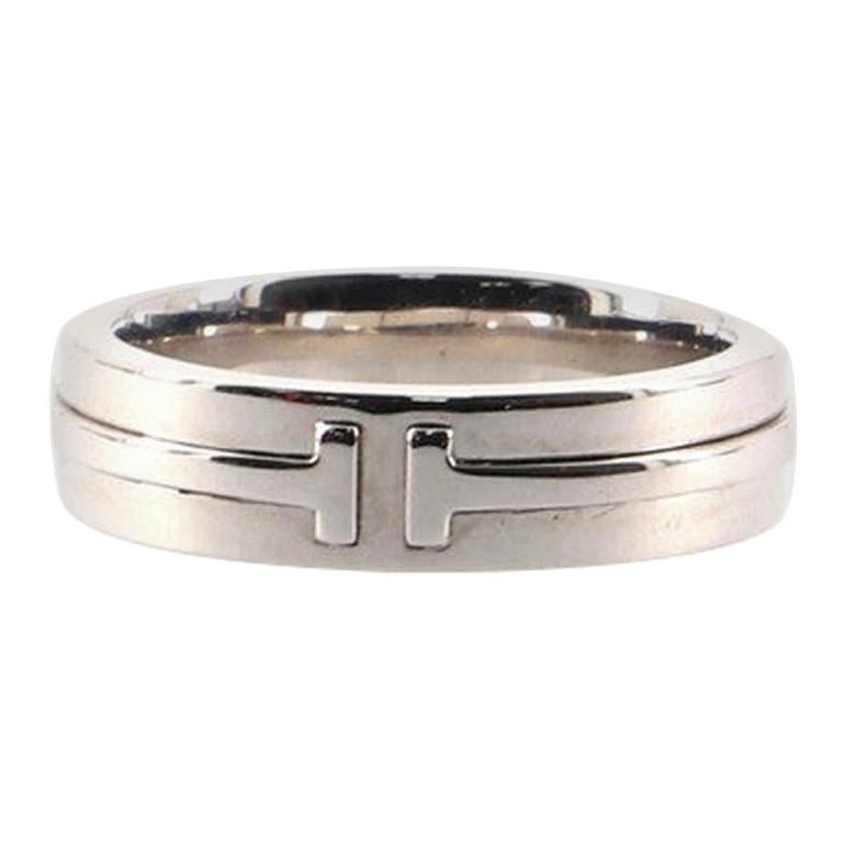 Tiffany and Co. Tiffany T Wide Ring 18K White Gold at 1stDibs