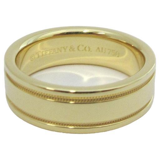 Tiffany and Co. Platinum 18K Together Double Millgrain 6mm Men's Band Ring Size 12 For Sale at ...