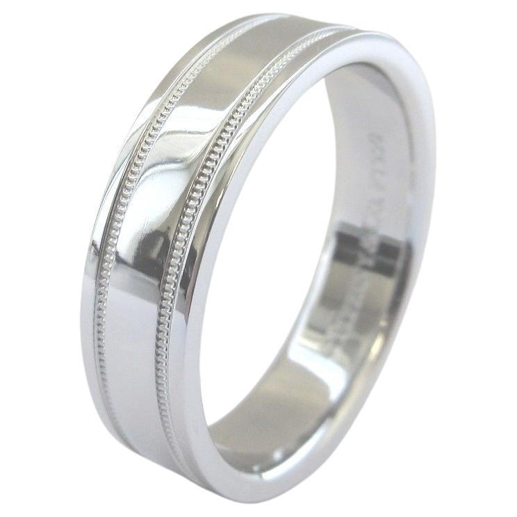 TIFFANY and Co. Together Platinum Double Milgrain Wedding Band Ring 12 ...