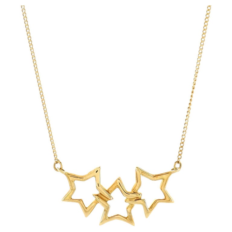 Tiffany and Co. Triple Stars Pendant Necklace 18K Yellow Gold For Sale ...