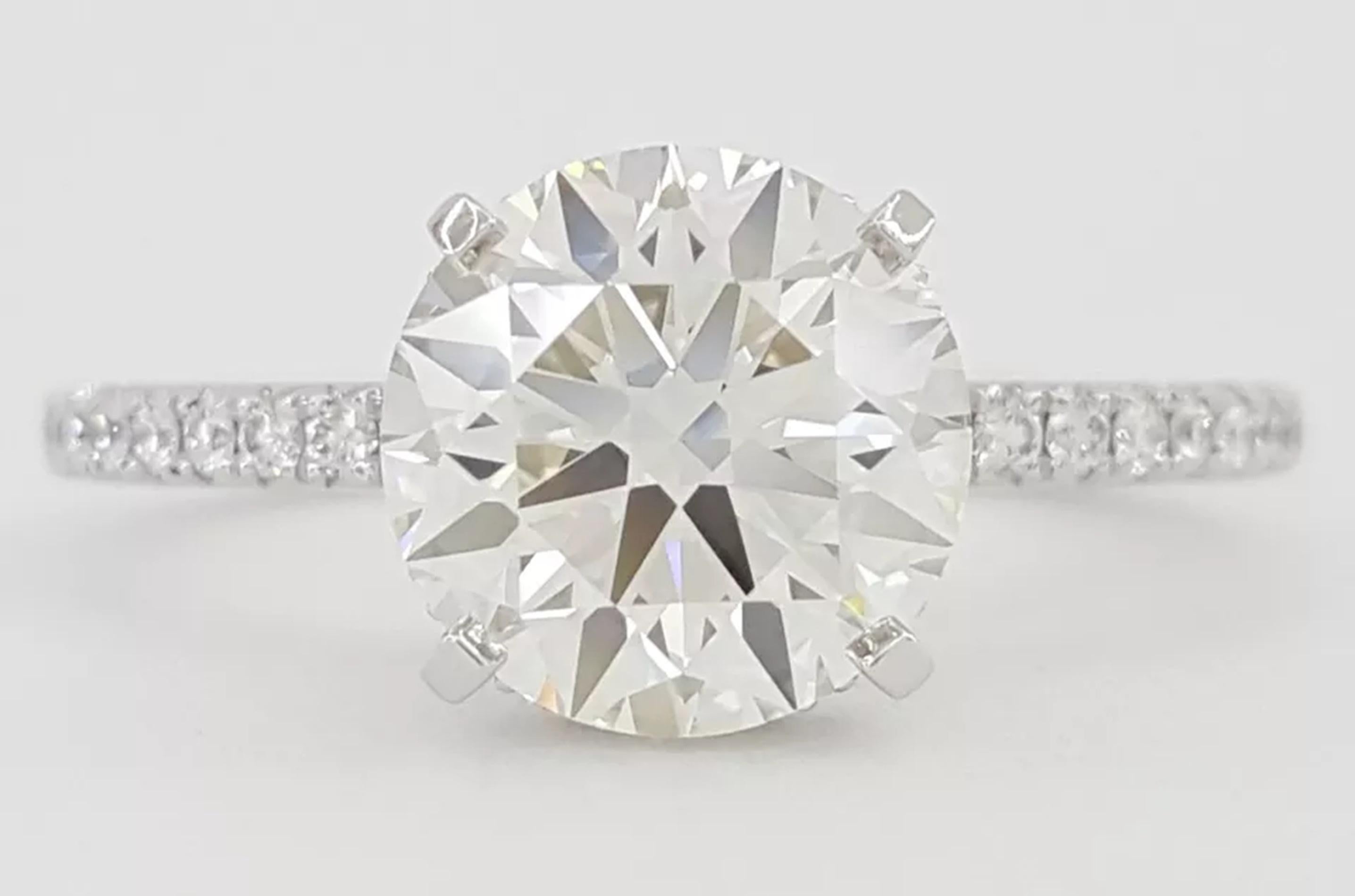 Tiffany and Co. True Platinum 2.26 ct Round Brilliant Cut Diamond Ring ...