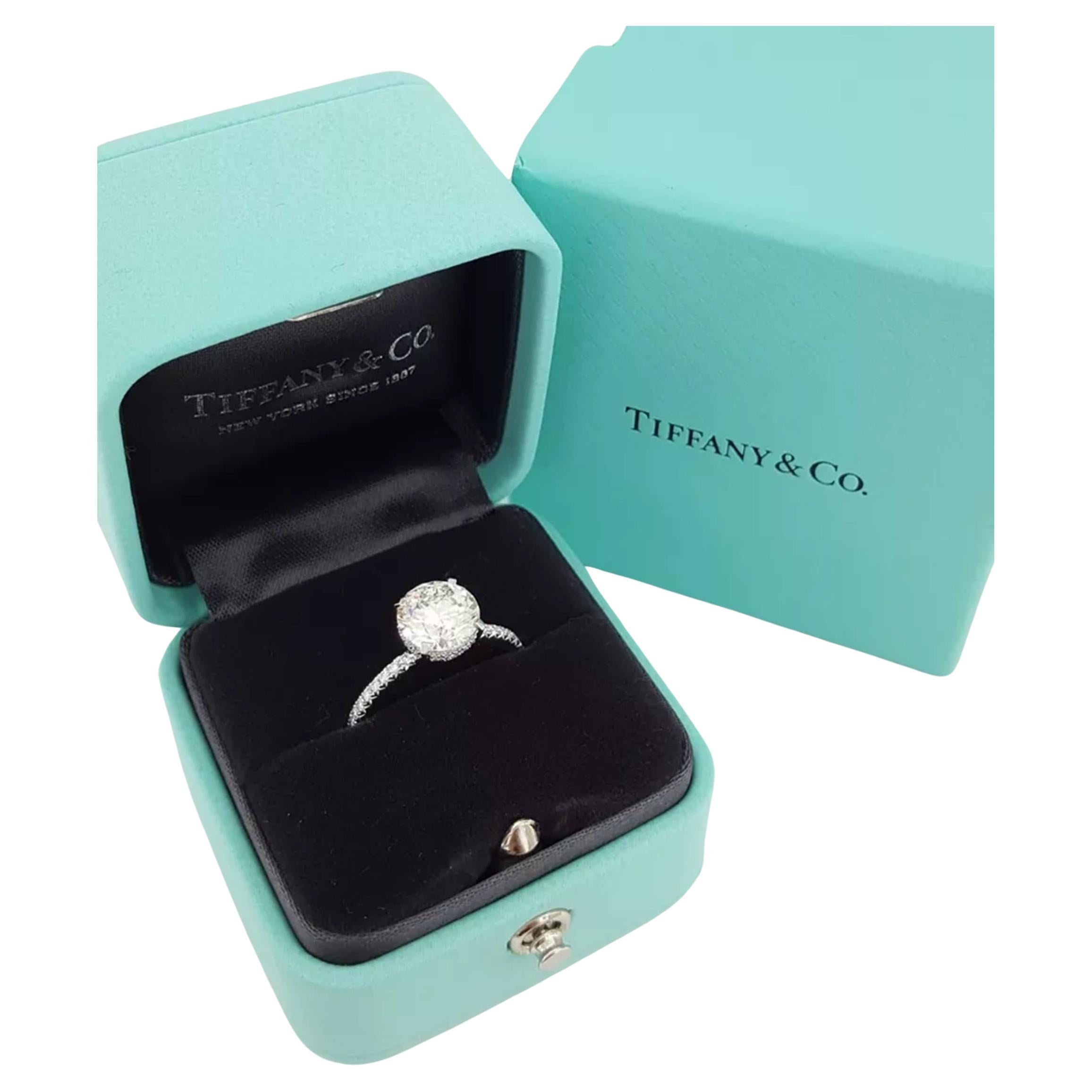 Tiffany and Co. True Platinum 2.26 ct Round Brilliant Cut Diamond Ring ...