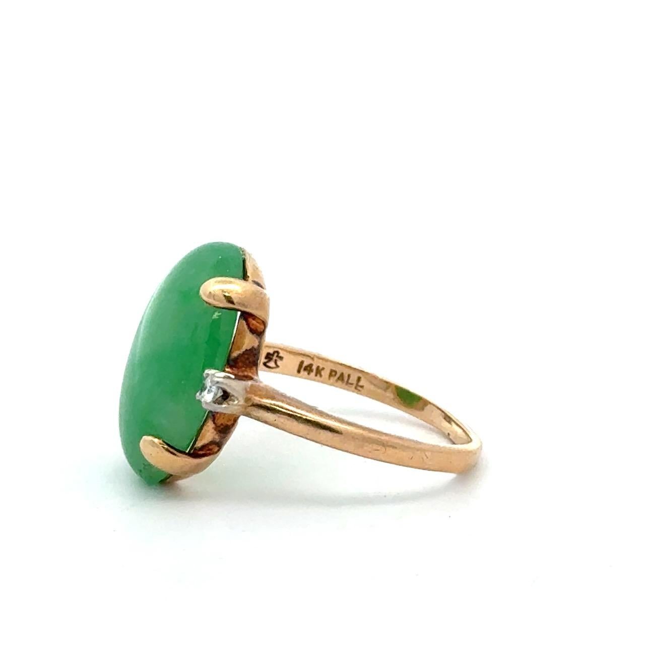 Tiffany and Co. Type A Jadeite Jade Fei Cui Diamond Vintage Ring GIA ...