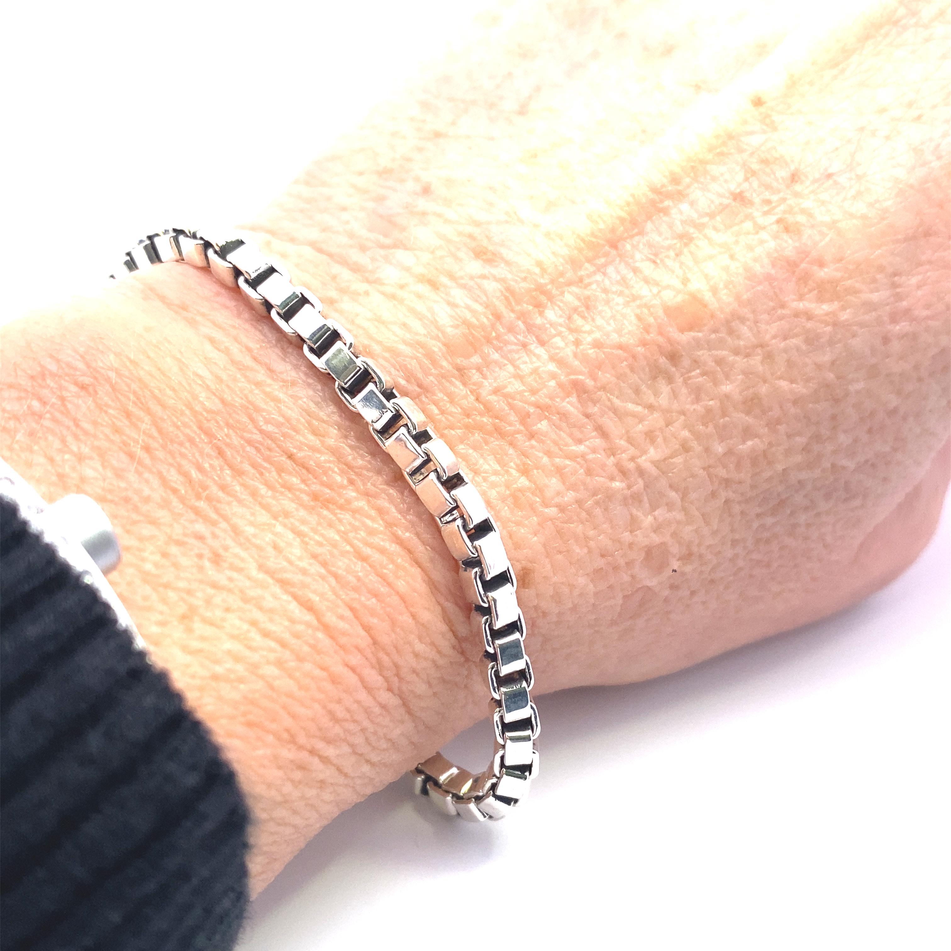 Tiffany and Co Venetian Box Link Bracelet For Sale at 1stDibs | hand ...