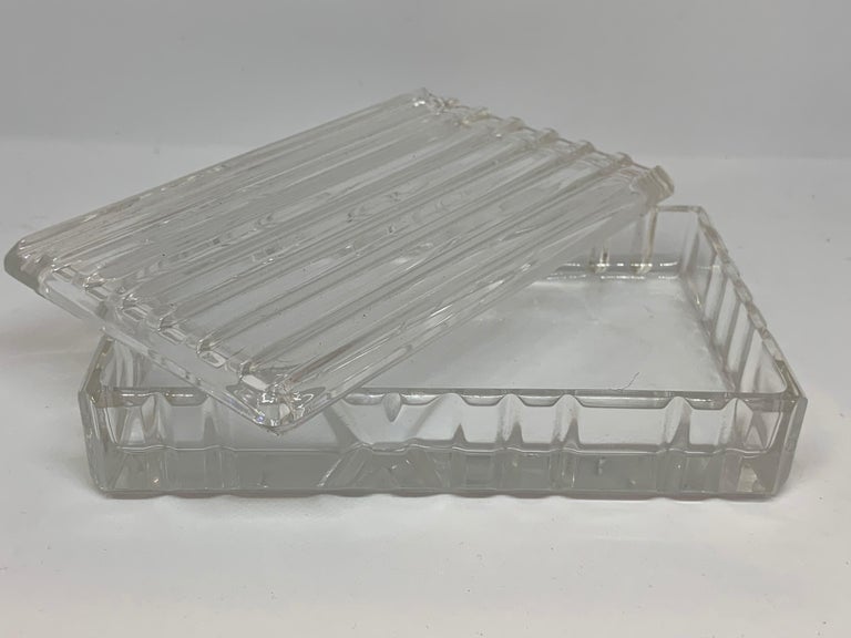 Tiffany and Co. VI Atlas Design Rectangular Glass Trinket Box at ...