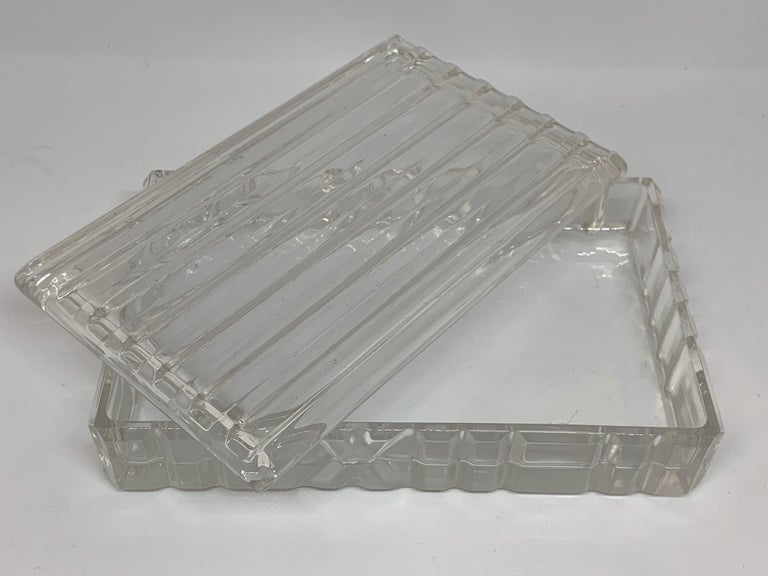 Tiffany and Co. VI Atlas Design Rectangular Glass Trinket Box at ...