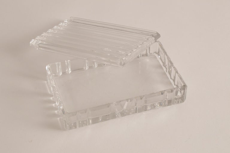 Tiffany and Co. VI Atlas Design Rectangular Glass Trinket Box at ...