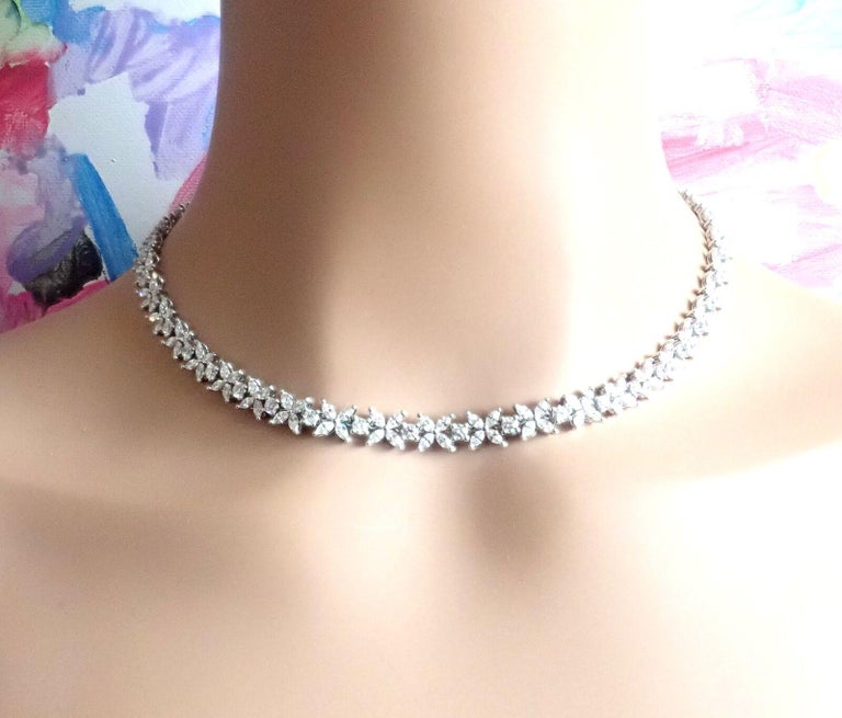 Tiffany and Co Victoria Diamond Alternating Graduated Platinum Necklace ...