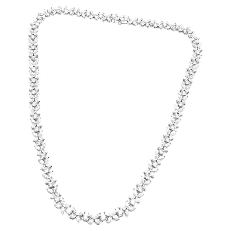 Tiffany and Co Victoria Diamond Alternating Graduated Platinum Necklace ...
