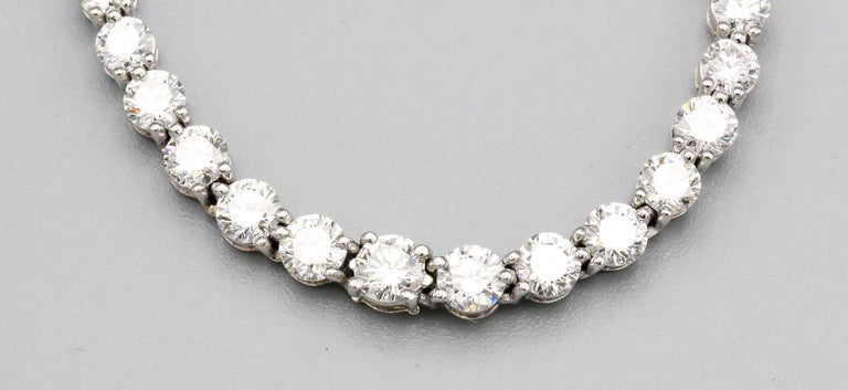 Tiffany and Co. Victoria Diamond and Platinum Graduated Line Necklace ...