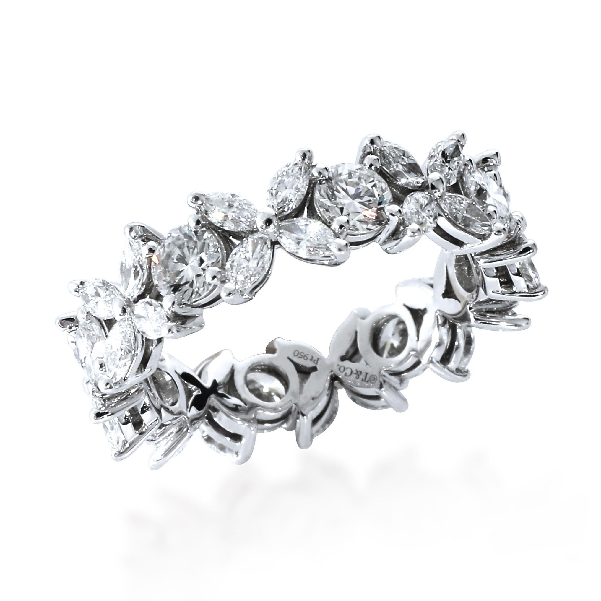 Tiffany and Co. Victoria Diamond Eternity Ring in Platinum 1.75 CTW For ...