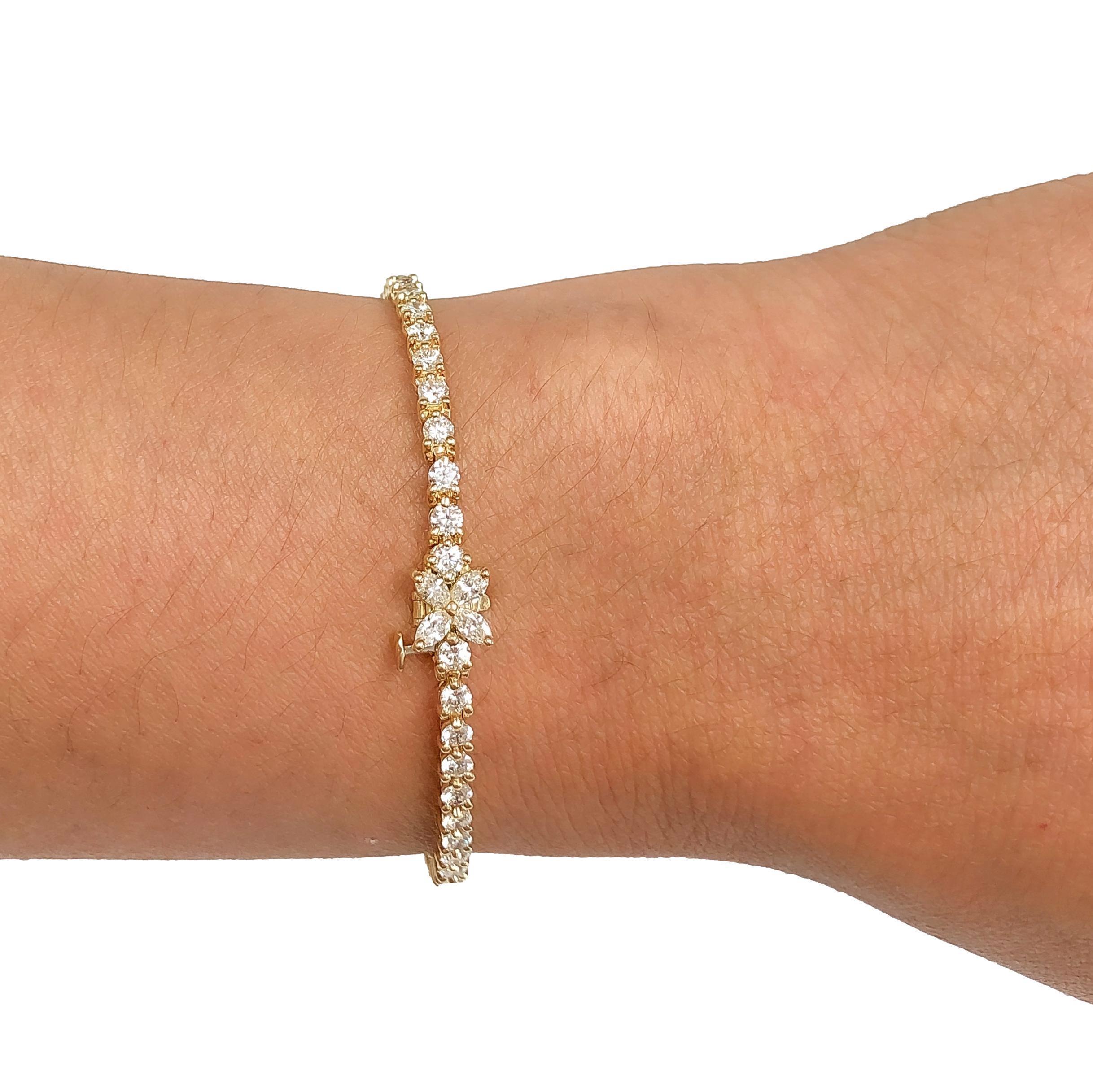 Tiffany and Co. Victoria Diamond Line Bracelet in 18K Yellow Gold 3.08 ...