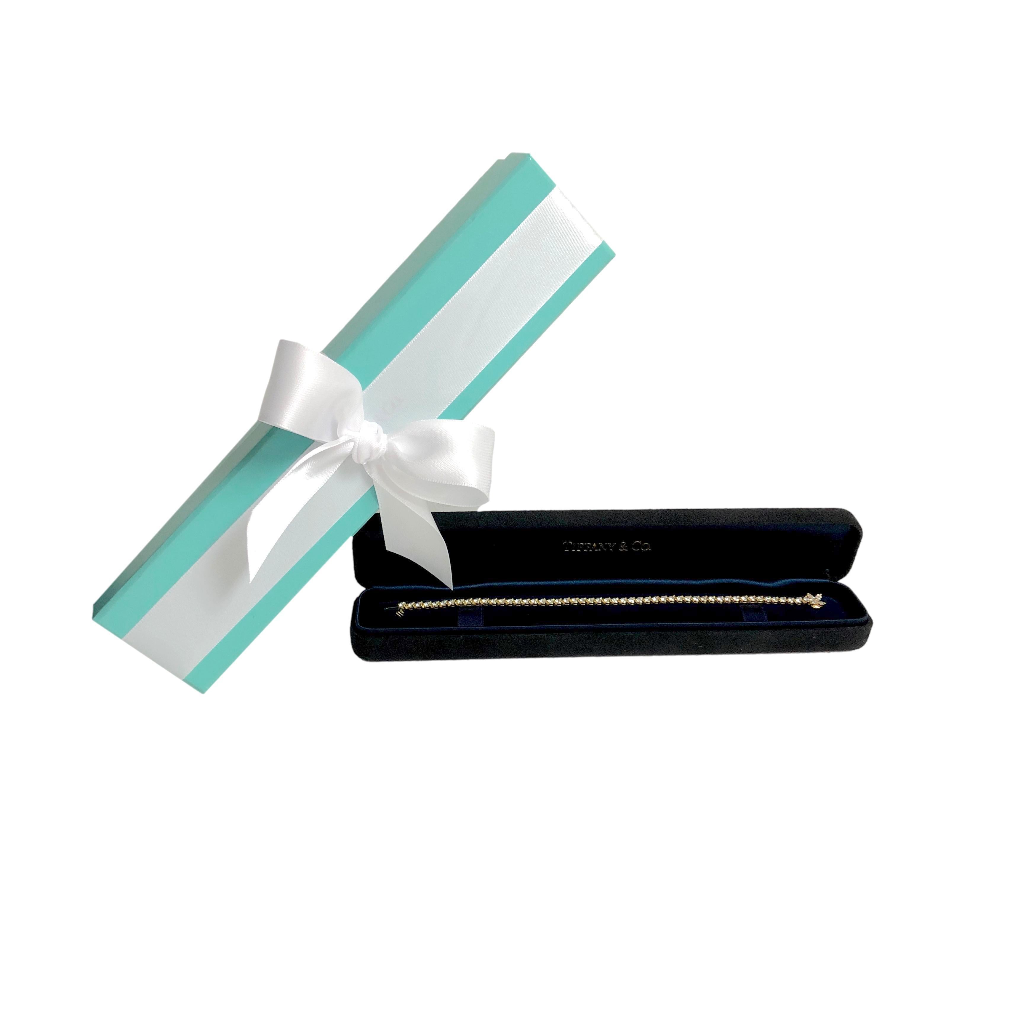 Tiffany and Co. Victoria Diamond Line Bracelet in 18K Yellow Gold 3.08 ...
