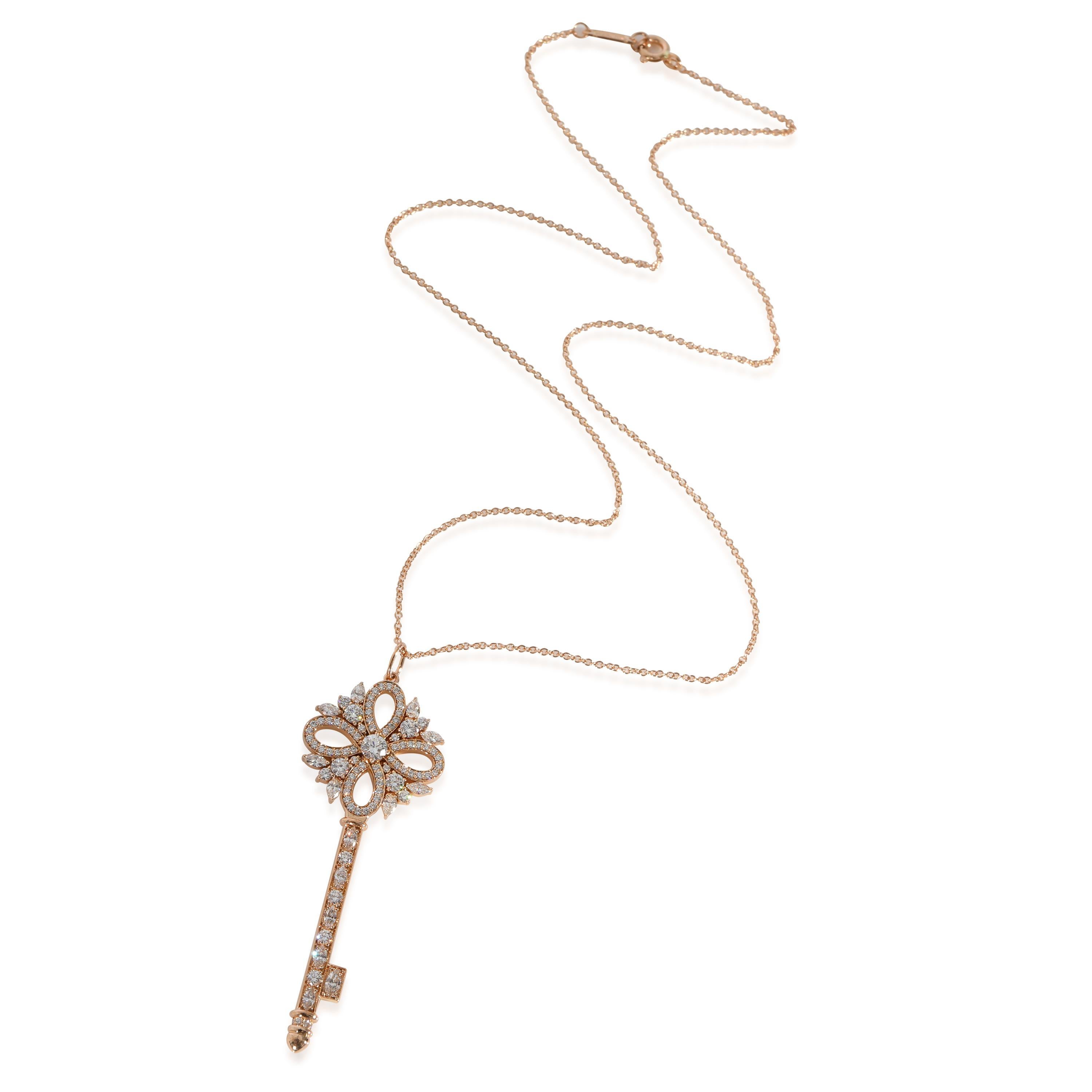 Tiffany and Co. Victoria Key Pendant in 18k Rose Gold 1.14 CTW For Sale ...