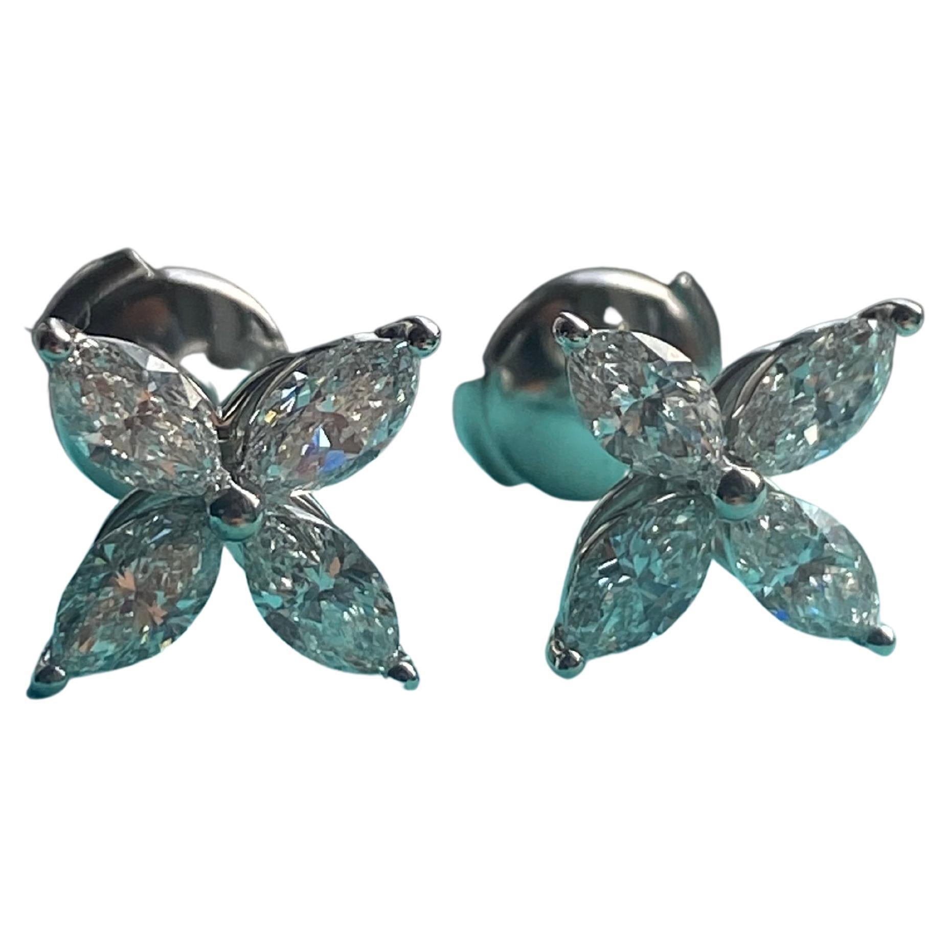 Tiffany Co Victoria Large Earrings , Studs 1.62 ctw For Sale at 1stDibs
