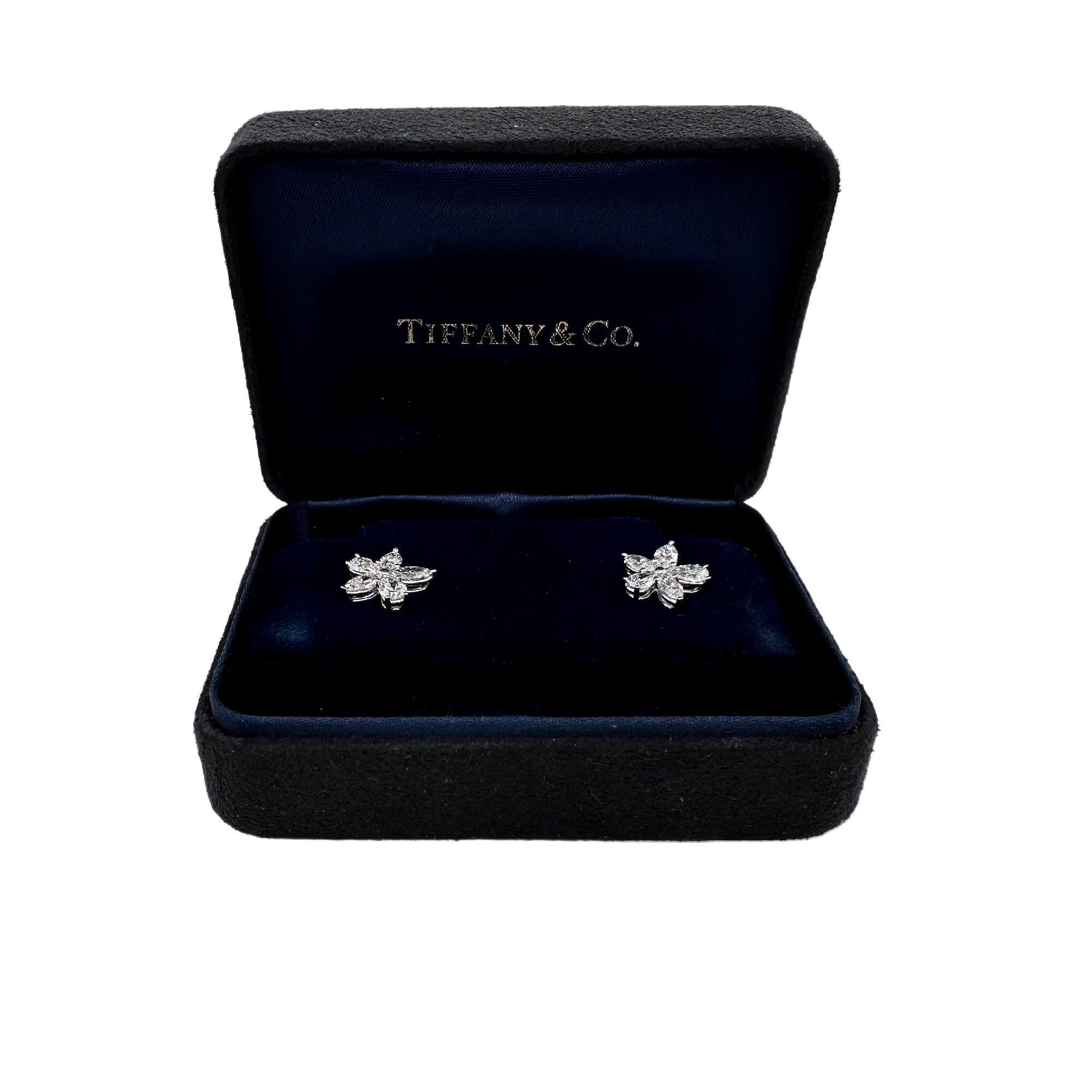 Tiffany and Co. Victoria Mixed Cluster 1.77 Tcw Diamond Earrings ...