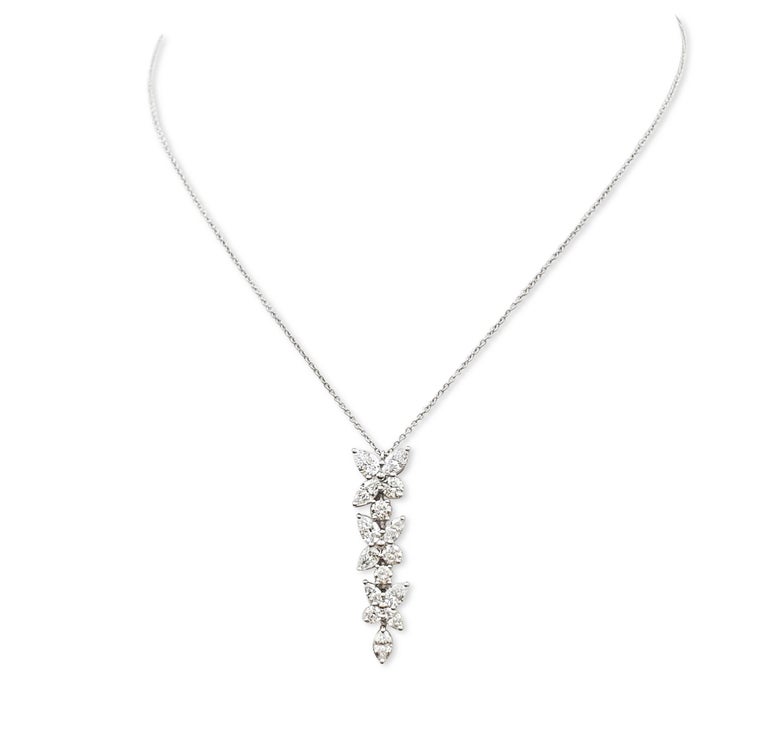 Tiffany and Co. 'Victoria Mixed Cluster' Diamond Pendant Necklace For ...