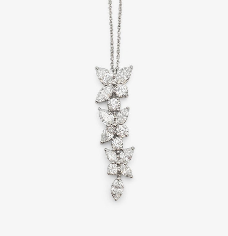 Tiffany and Co. 'Victoria Mixed Cluster' Diamond Pendant Necklace For ...