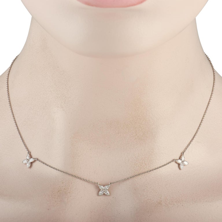 Tiffany and Co. Victoria Platinum 1.25ct Diamond Necklace For Sale at ...